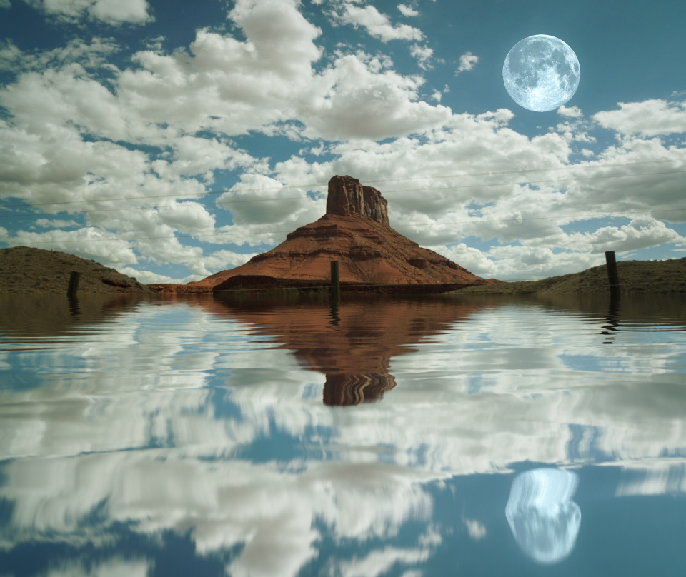 Play with Red rocks, Water and Moon | fotoperks | Blipfoto