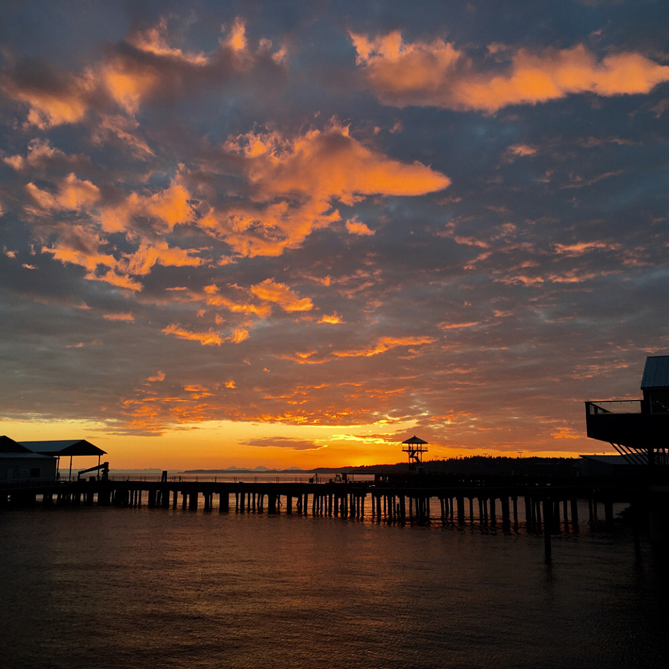 Sunrise at Port Angeles Ferry Dock. | kayakgirl | Blipfoto