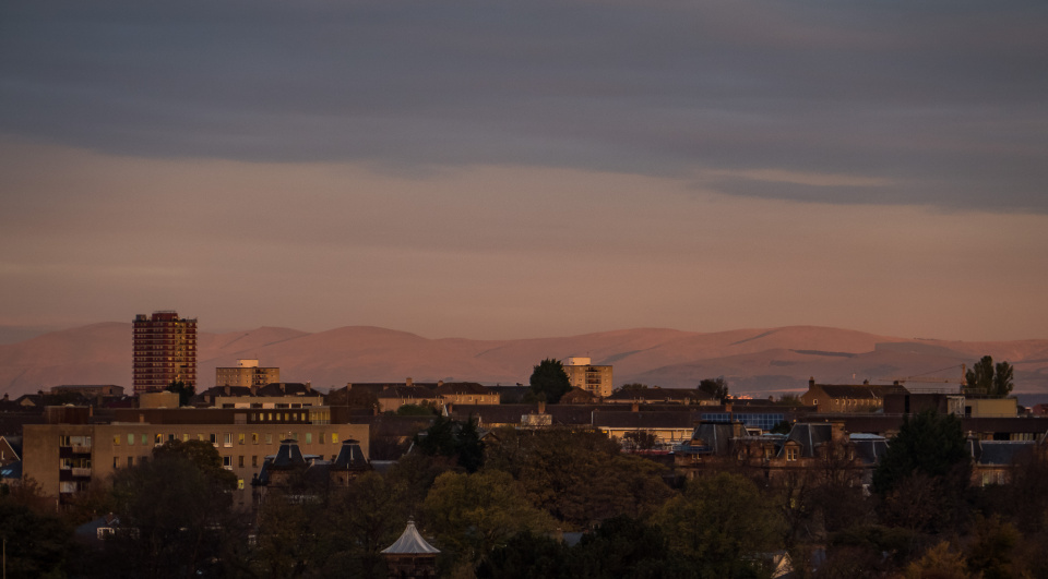 First Pink Light on the Ochil Hills | Snowcycle | Blipfoto