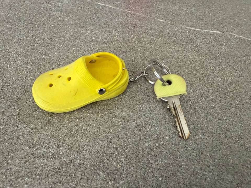 My key ring and my tiny yellow Croc… | UrbanDonkey | Blipfoto