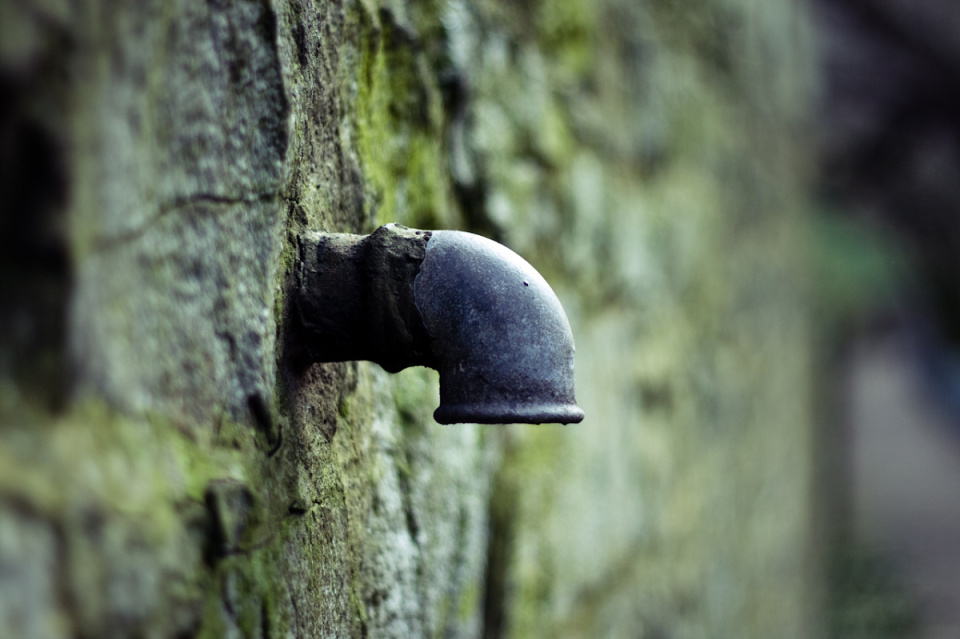 Random Pipe Protruding From Wall | monochrome | Blipfoto