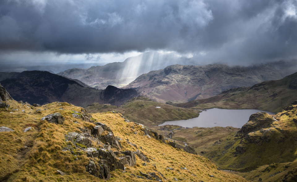 Sunbeams and rain over the Coniston Fells | JohnGravett | Blipfoto