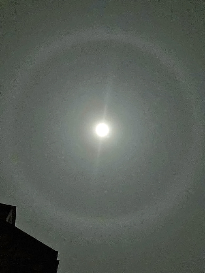 A moon with a 22 degree halo. | Talpa | Blipfoto