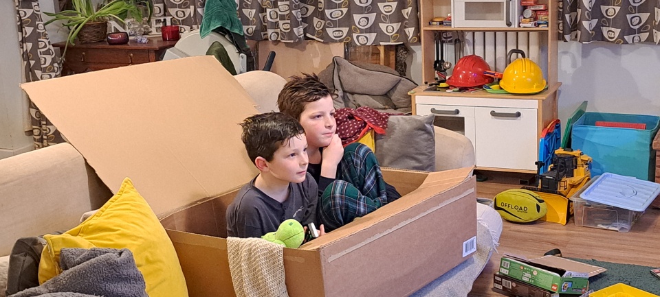 Watching the box, in a box | Lenore | Blipfoto